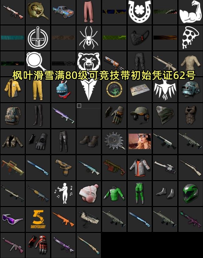 【可竞技】PUBG Steam豪华账号:绝版商店皮肤+滑雪套装+枫叶M4+绿色战警套装+5周年平底锅(详见库存截图)|cdkey|激活码|兑换码|充值卡|游戏账号 - IGXE电竞饰品交易平台